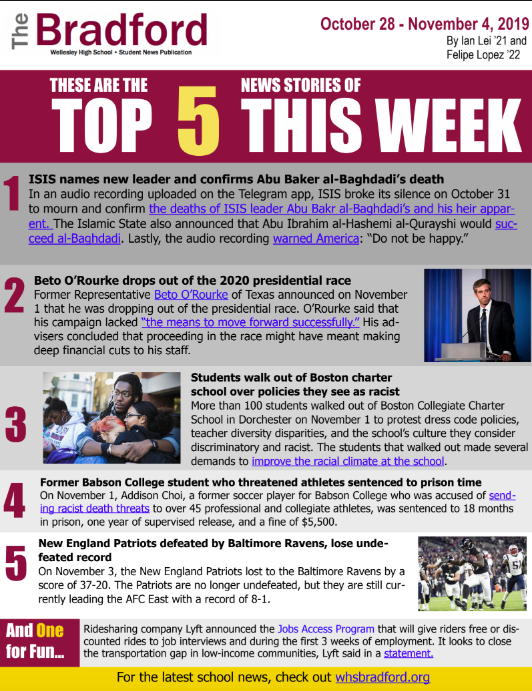 Top 5 News Stories of the Week: October 28 – November 4, 2019 | The ...
