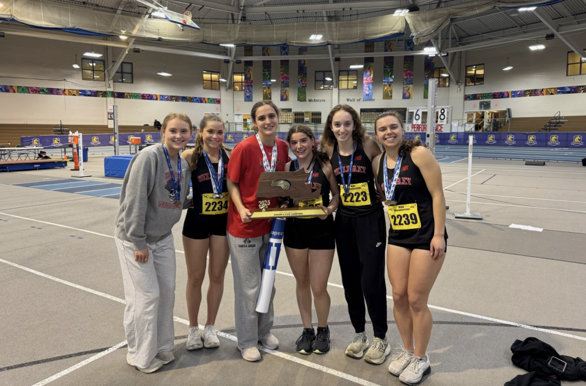 The girls’ indoor track team and their states win streak race on | The ...